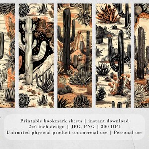 Boho Desert Vibes Printable Bookmarks| 10 Western Country Rustic Bookmark Sheets| PNG ...