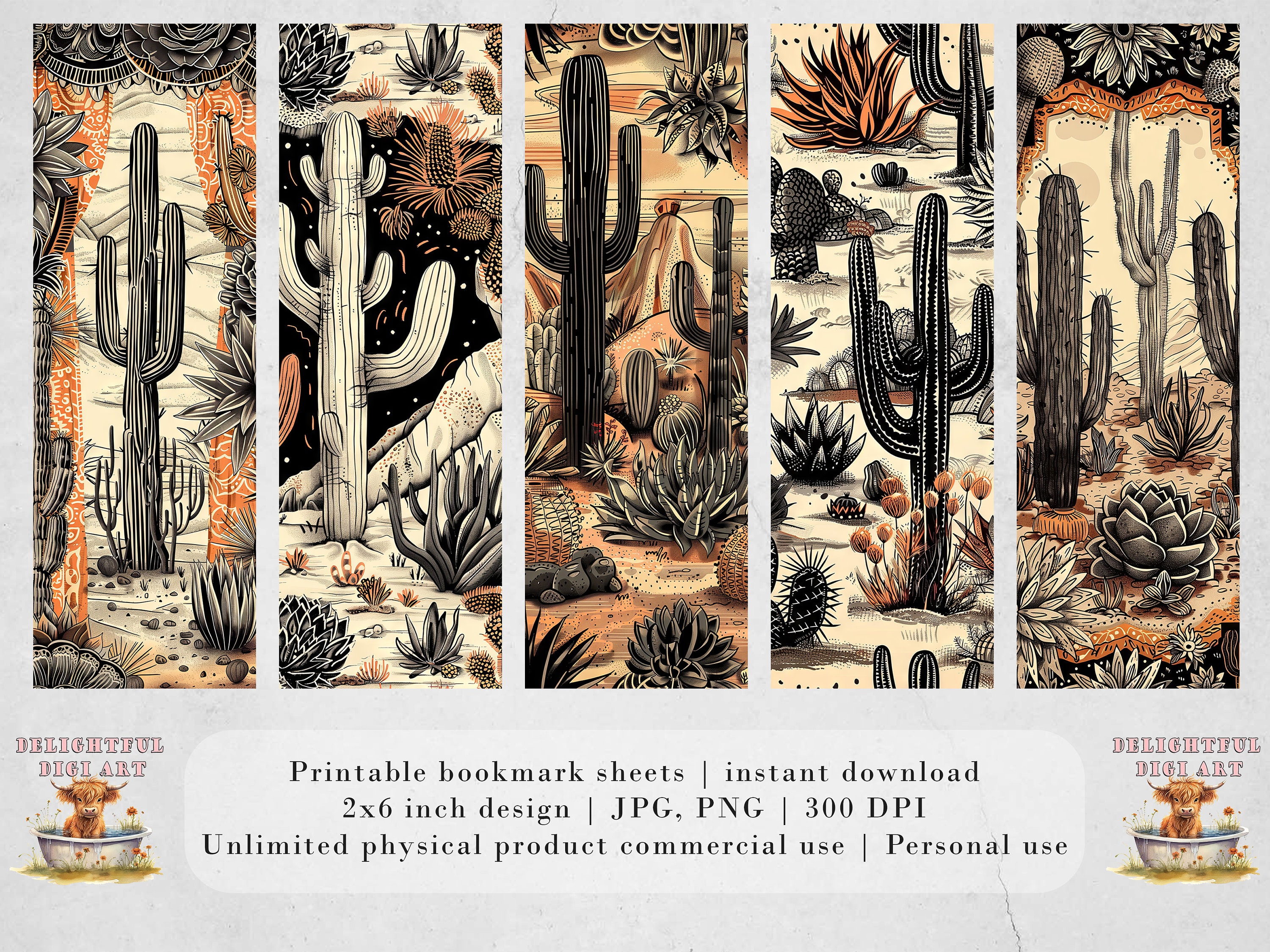 Boho Desert Vibes Printable Bookmarks| 10 Western Country Rustic ...