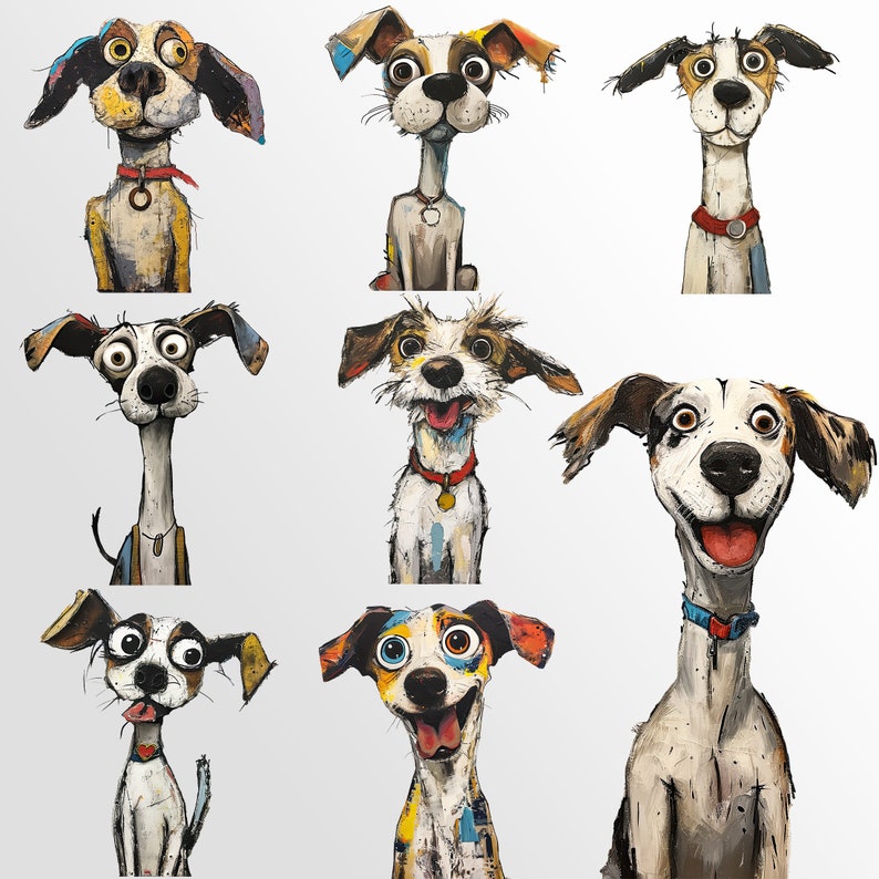 The Muttley Crew Clipart: Quirky Dog Characters | Mixed Media Mutts ...