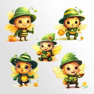 Cute Bee Clip Art, Bee PNG Bundle, Honey Bee Art, Busy Bees Clipart ...