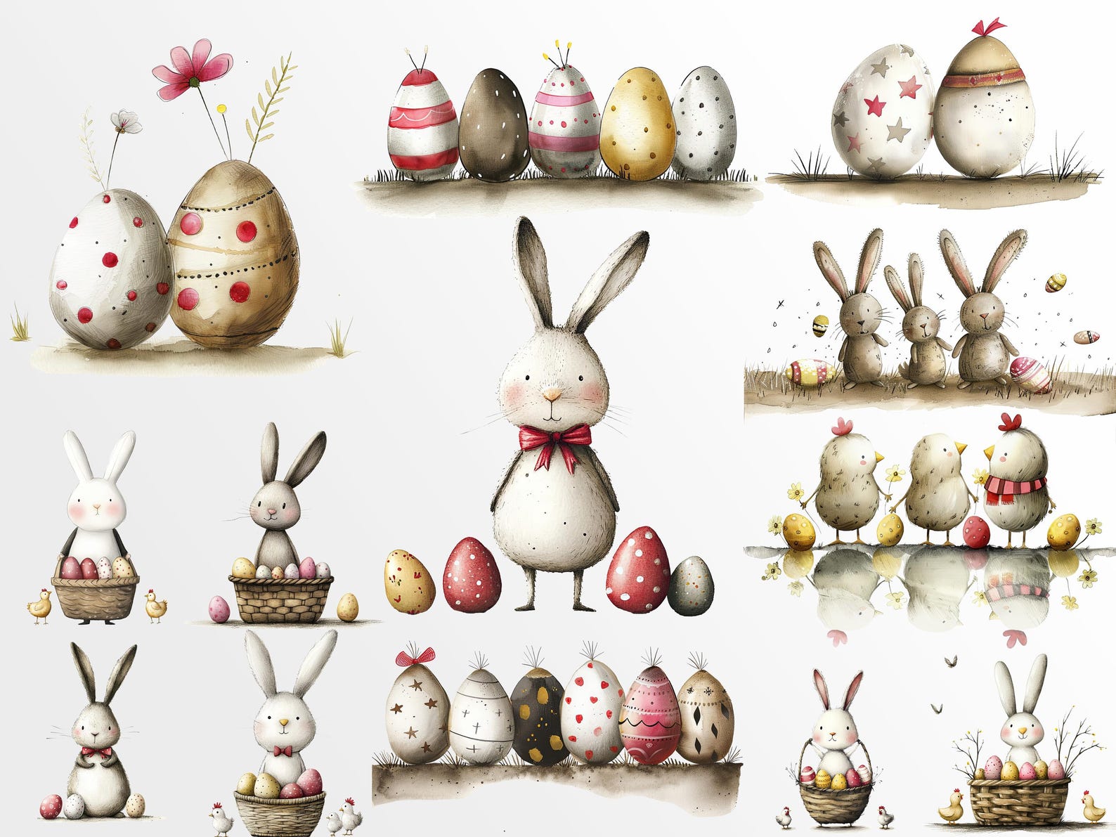 Whimsical Easter Clipart: Fun Quirky Graphics for Crafts and Decor ...