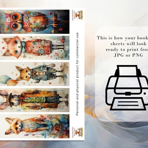 15 Cute Animal Printable Bookmarks | Digital Download JPG Bookmark Set ...