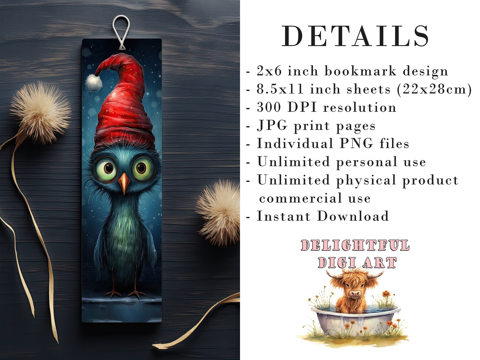 15 Cute Christmas Animal Printable Bookmarks | Digital Download JPG ...