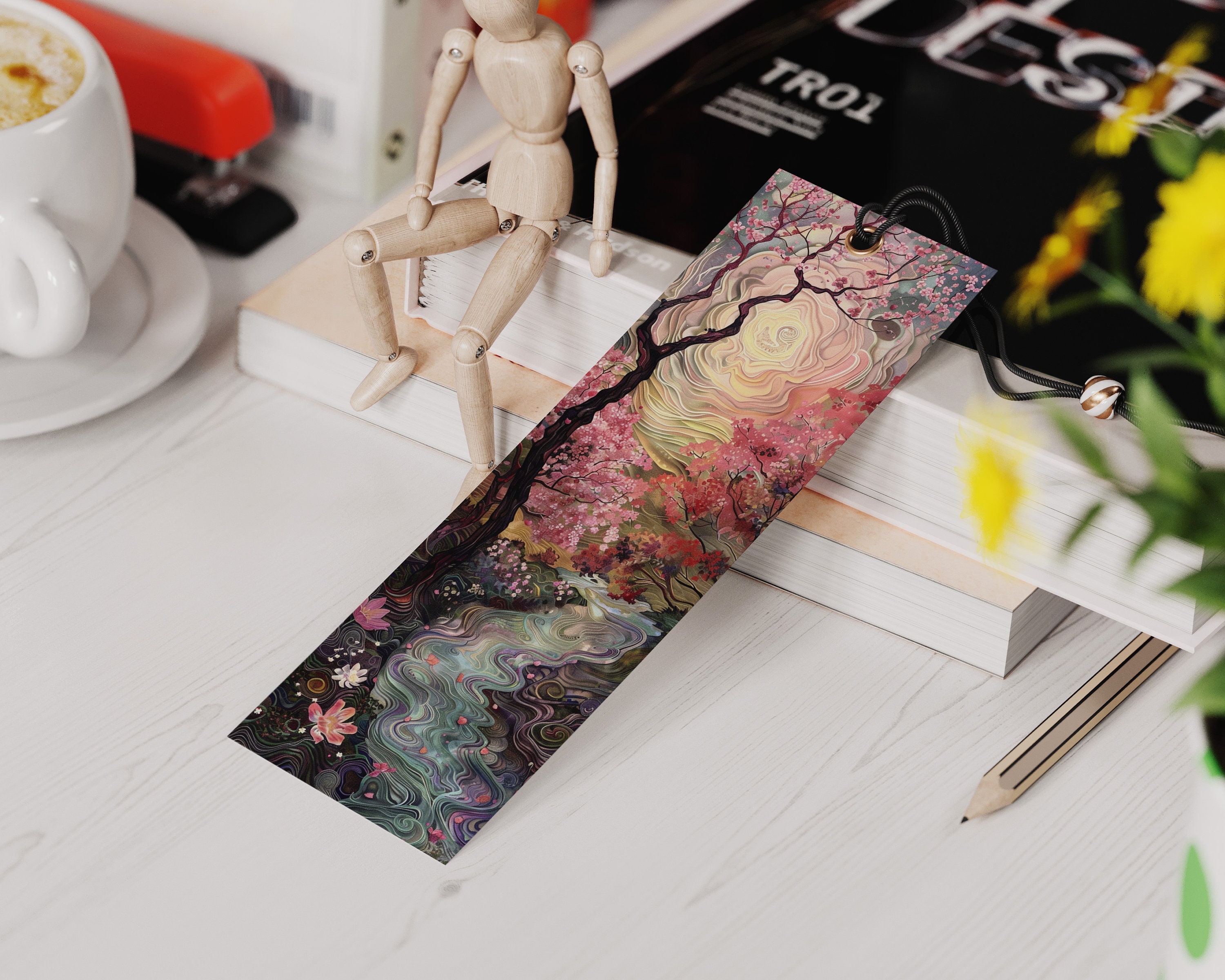 Surreal River Printable Bookmarks| 15 Whimsical Landscape Graphics ...