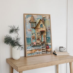 Whimsical Beach Houses Printable Art Pages, Digital Download Paper Set ...