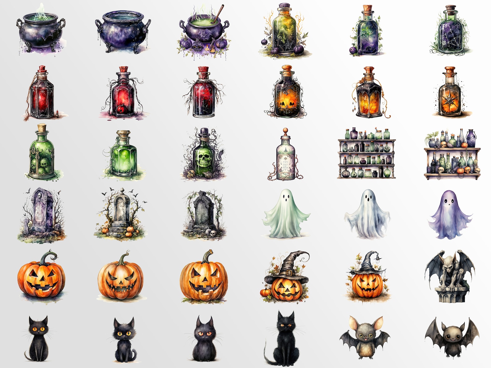 Cute Halloween Clipart Mega Bundle: Halloween Art for Crafts and Decor ...