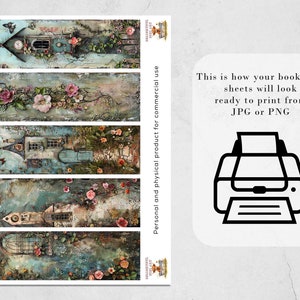 Vintage Whimsy Printable Bookmarks | Digital Download JPG Bookmark Set ...
