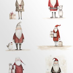 Whimsical Santa Clipart: Jolly Santa Graphics for Christmas Crafts and ...
