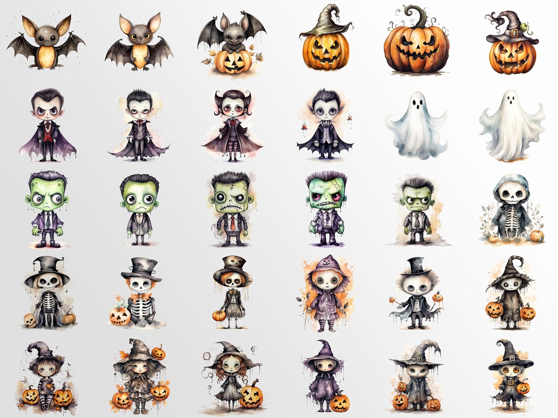 Cute Halloween Clipart Mega Bundle: Halloween Art for Crafts and Decor ...