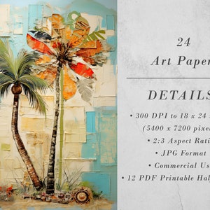 24 Mixed Media Printable Art Pages| Digital Download Paper Set| PNG ...