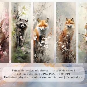 10 Spring Animals Printable Bookmarks | Digital Download JPG Bookmark ...