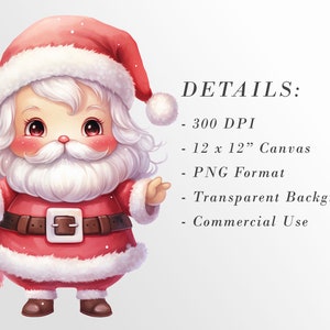 Cute Santa Clipart: Santa Claus Art for Christmas Crafts and Decor ...