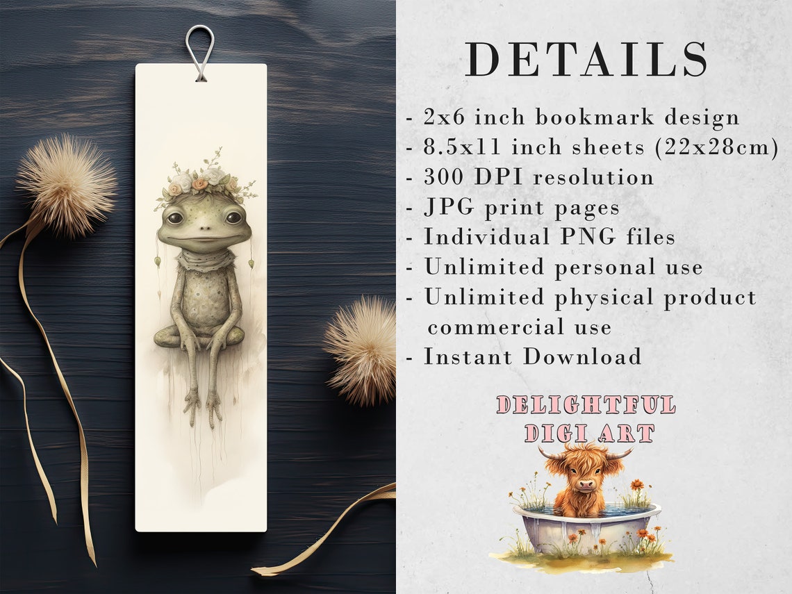 Whimsical Creatures Printable Bookmarks, Cute Animal Book Lovers ...
