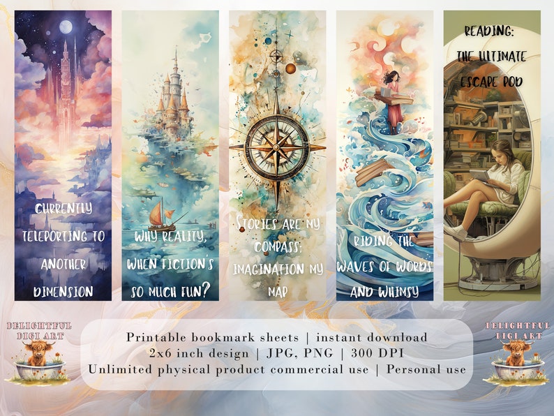 15 Reading Affirmation Printable Bookmarks | Digital Download JPG ...