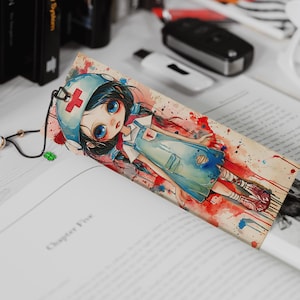 15 Chibi Nurses Watercolor Printable Bookmarks| Set of JPG Bookmarks ...