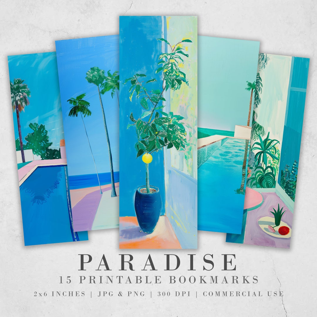Paradise Printable Bookmarks| Summer Holiday Bookmark Sheets| PNG ...