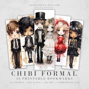 20 Marcadores imprimibles Chibi Prom Descarga digital JPG Conjunto de ...