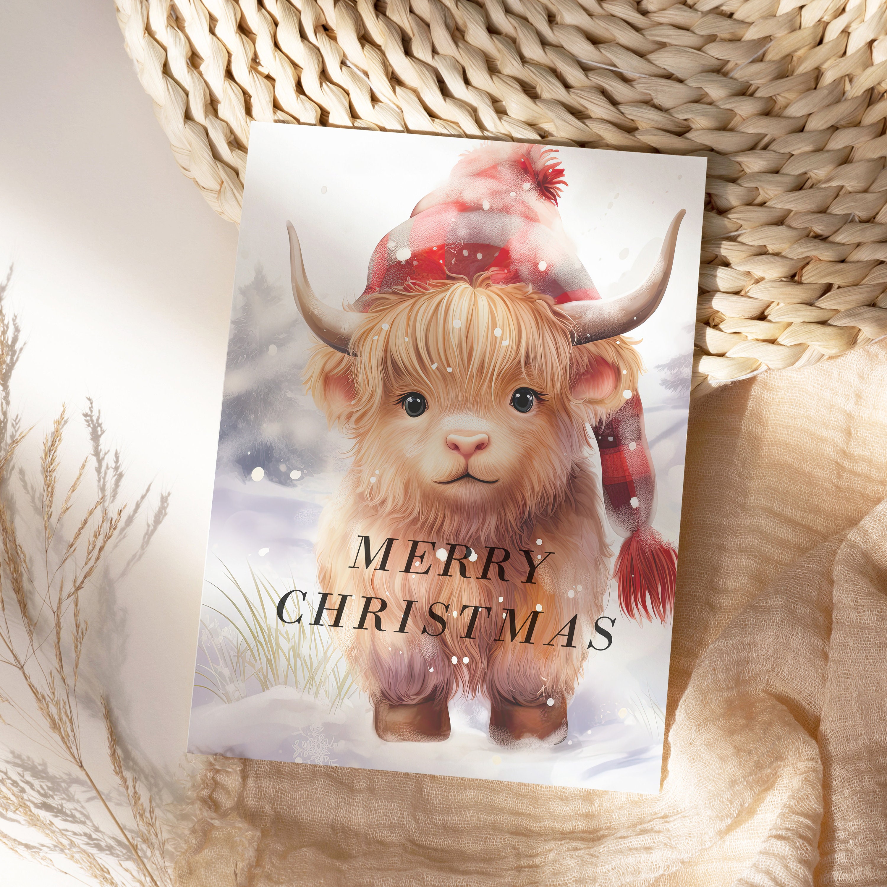 Watercolor Christmas Highland Cows Clipart: Cow Art for - Etsy UK