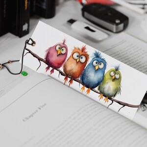 Funny Birds Printable Bookmarks | Digital Download JPG Bookmark Sheets ...
