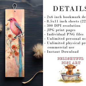 10 Quirky Birds Printable Bookmarks | Digital Download JPG Bookmark Set ...