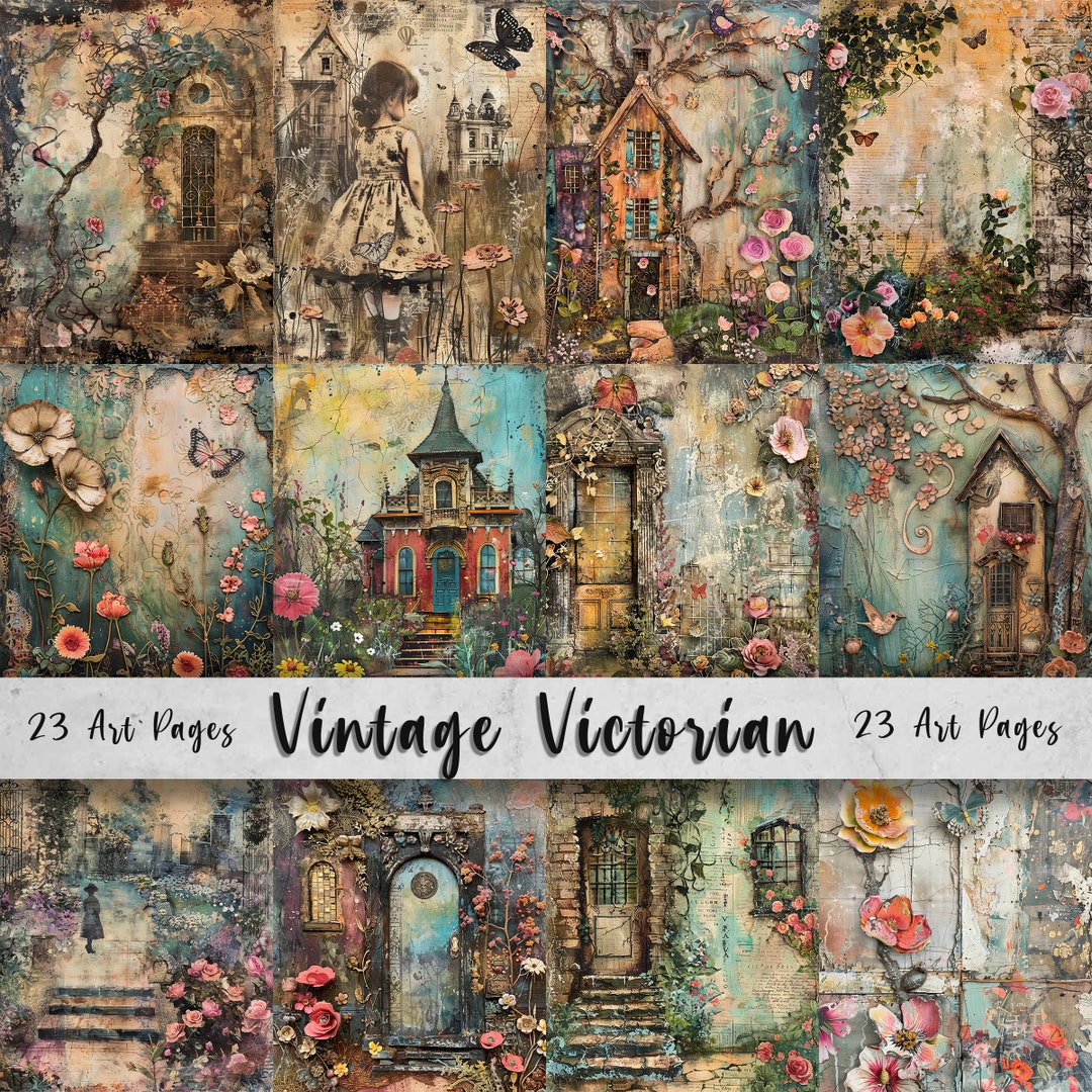 Vintage Victorian Printable Art Pages, Digital Download Paper Set ...