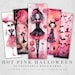 20 Hot Pink Halloween Printable Bookmarks | Digital Download JPG ...