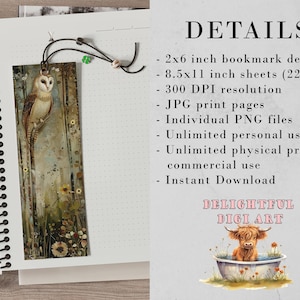 10 Woodland Animals Printable Bookmarks | Digital Download JPG Bookmark ...