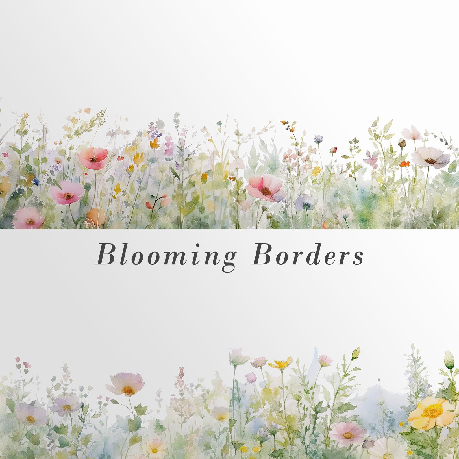 Watercolor Floral Borders, Floral Borders, Wild Flowers, Watercolor ...