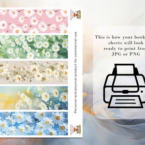 10 Cute Daisy Printable Bookmarks | Digital Download JPG Bookmark Set ...