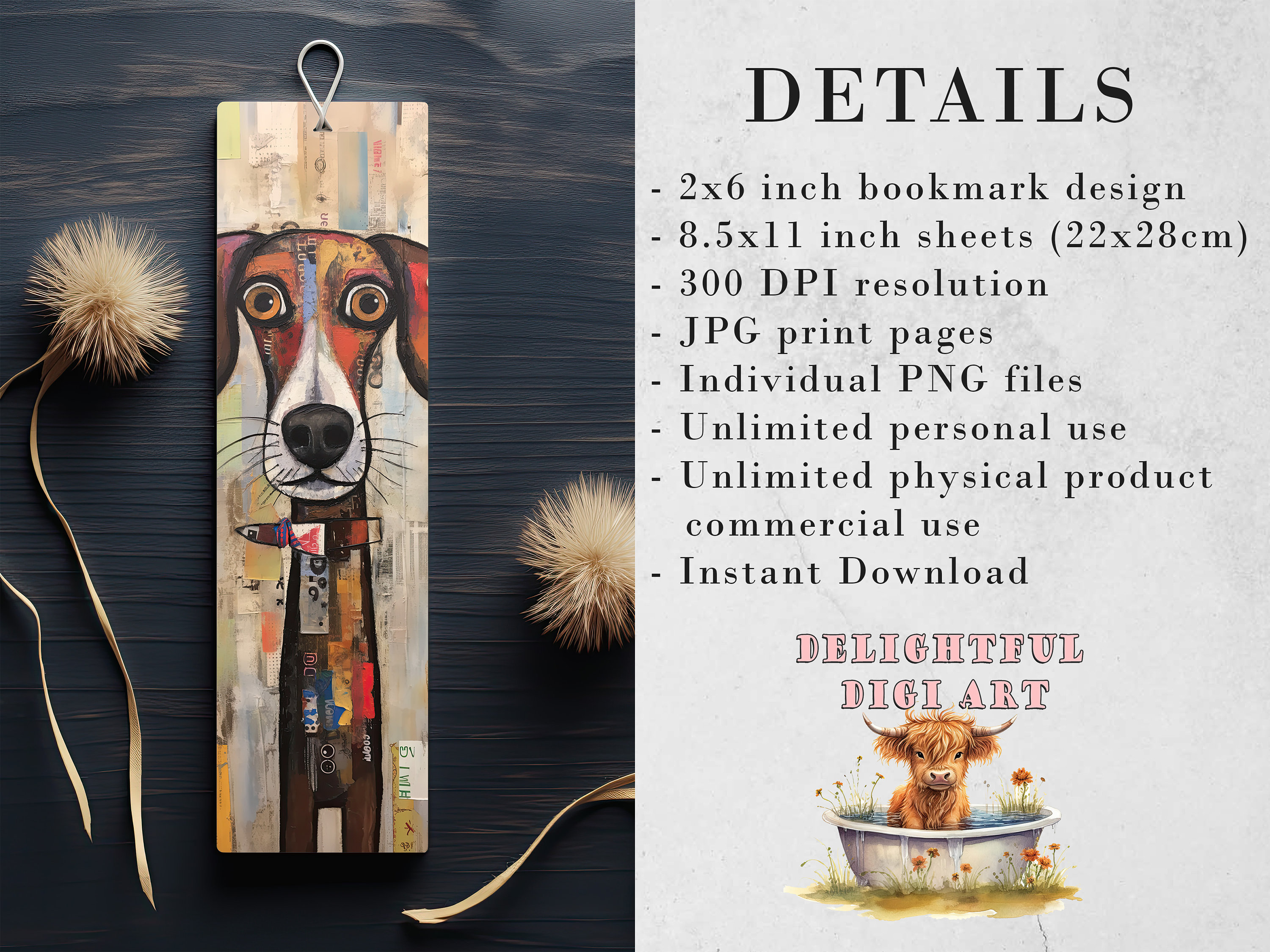 The Muttley Crew Printable Bookmarks| 15 Quirky Mixed Media Dog ...