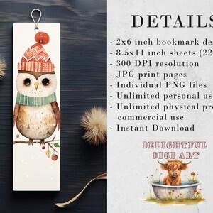 Cute Christmas Animals Printable Bookmarks: JPG Bookmark Sheets | PNG ...