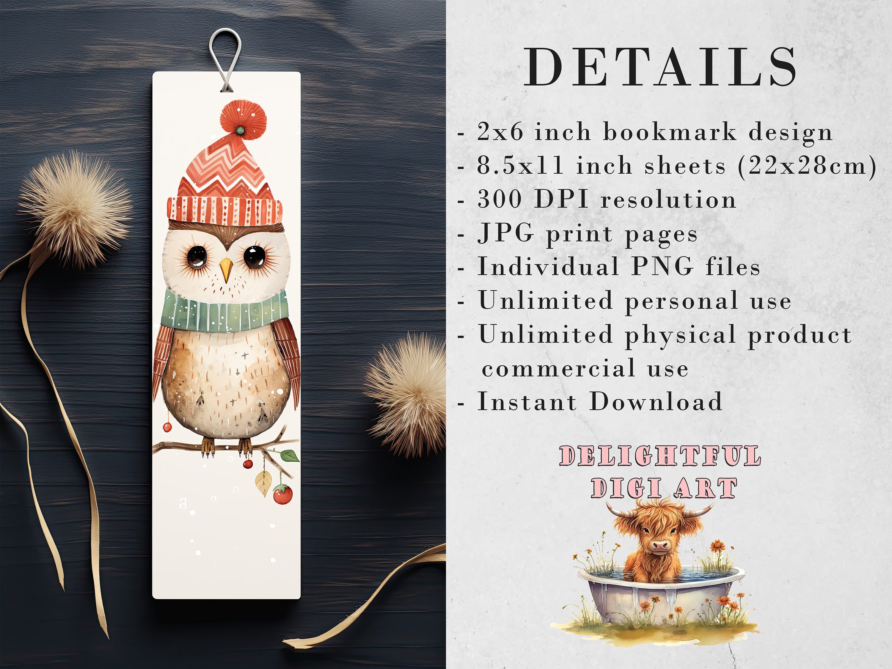 Cute Christmas Animals Printable Bookmarks: JPG Bookmark Sheets | PNG ...