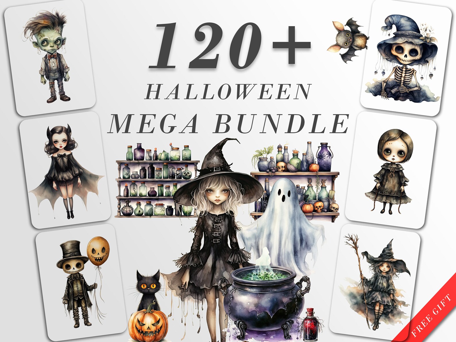 Cute Halloween Clipart Mega Bundle: Halloween Art for Crafts and Decor ...