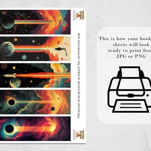20 Space Adventure Printable Bookmarks| Sci-fi Bookmark Sheets| PNG ...