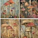 Mushroom Garden Printable Art Pages| Digital Download Paper Set| Quirky ...