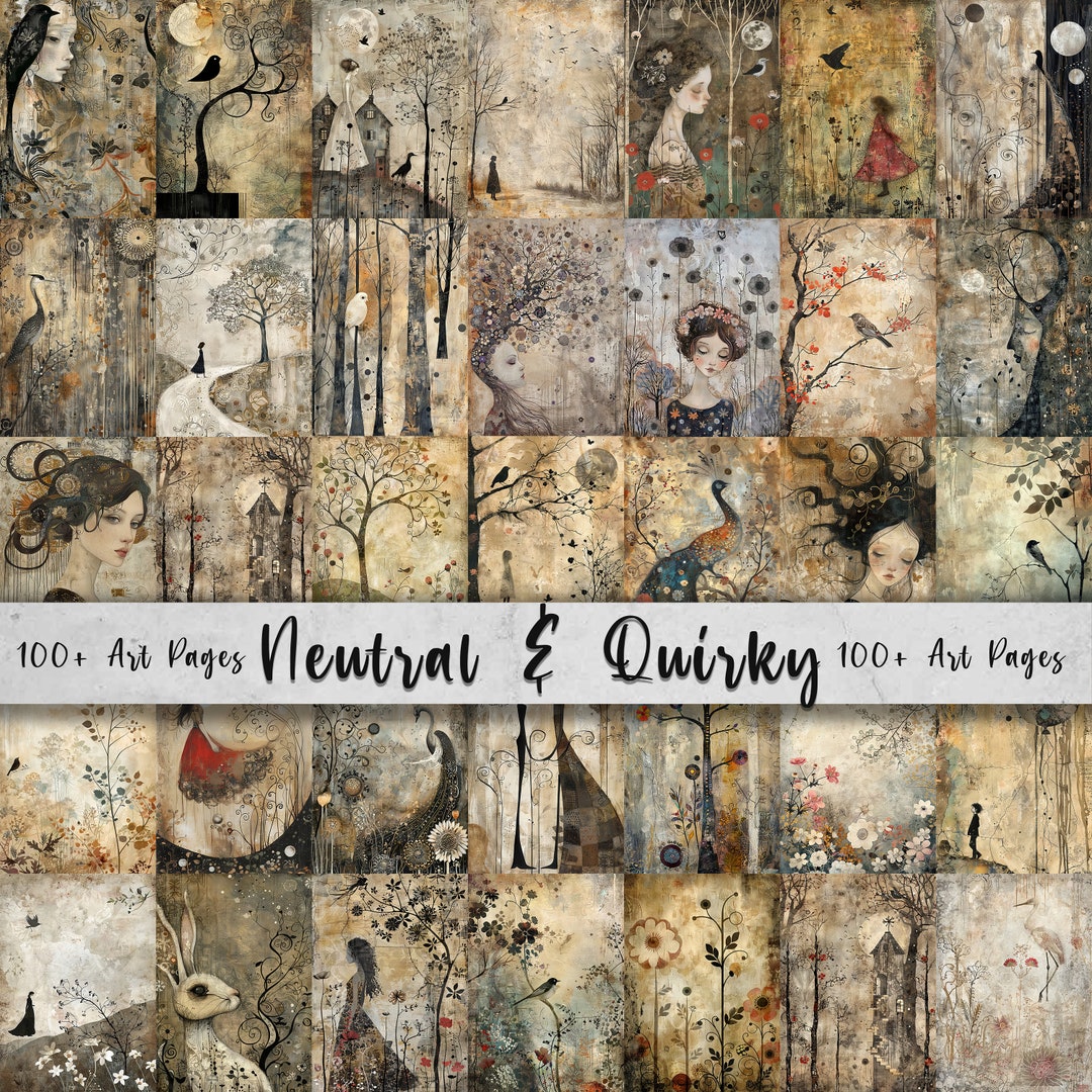 100+ Neutral & Quirky Backgrounds, Digital Download Paper Set ...