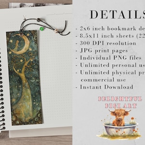 Celestial Dreaming Printable Bookmarks| Dream Themed Bookmarks| 3 JPG ...