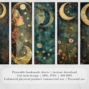 Celestial Dreaming Printable Bookmarks| Dream Themed Bookmarks| 3 JPG ...