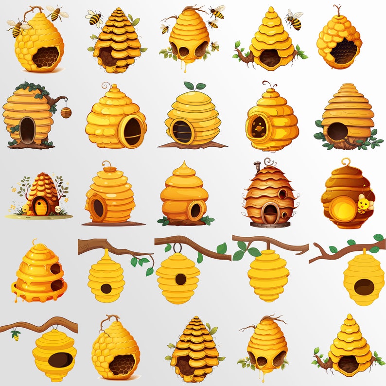 Bee Hive Clip Art Bee Hive PNG Bundle Honey Bee Art Busy - Etsy UK