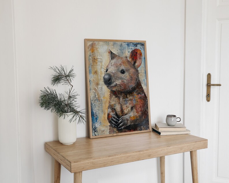 Mixed Media Wombats Printable Art Pages| Digital Download Paper Set ...