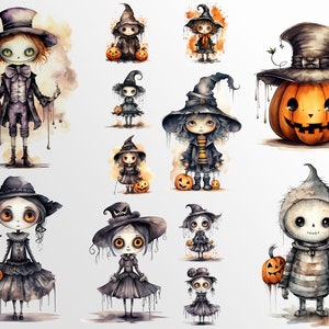 Cute Halloween Characters Clipart: Halloween Art for Crafts and Decor ...