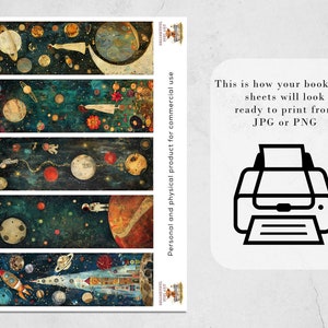 10 Whimsical Outer Space Printable Bookmarks, Digital Download JPG ...