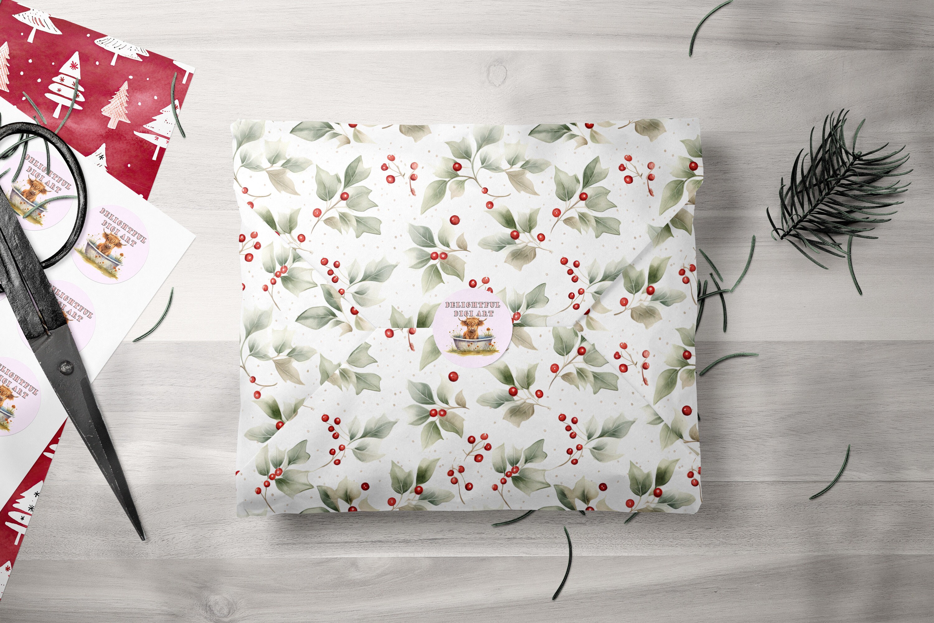 20 Christmas Printable Paper Designs| Digital Download Paper Set| PNG ...