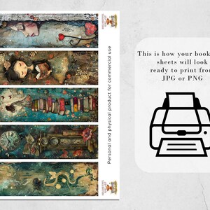 Reading Whimsy Printable Bookmarks| Mixed Media Bookmark Sheets| PNG ...