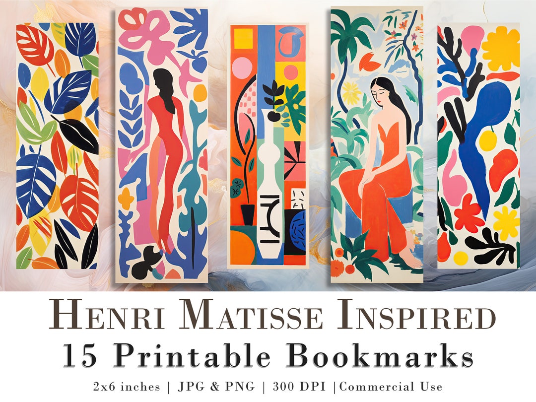 15 Henri Matisse Inspired Printable Bookmarks Digital - Etsy