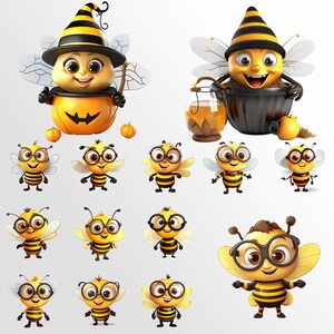 Cute Bee Clip Art, Bee PNG Bundle, Honey Bee Art, Busy Bees Clipart ...