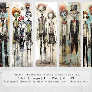 10 Quirky Zombies Printable Bookmarks | Digital Download JPG Bookmark ...