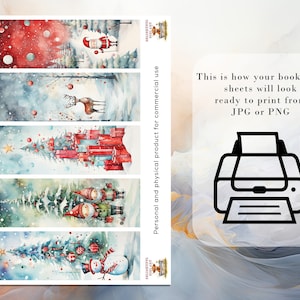 10 Cute Christmas Printable Bookmarks | Digital Download JPG Bookmark ...