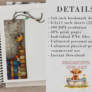 Whimsical Bookworms Printable Bookmarks, Digital Download JPG Bookmark ...