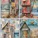 Whimsical Beach Houses Printable Art Pages, Digital Download Paper Set ...